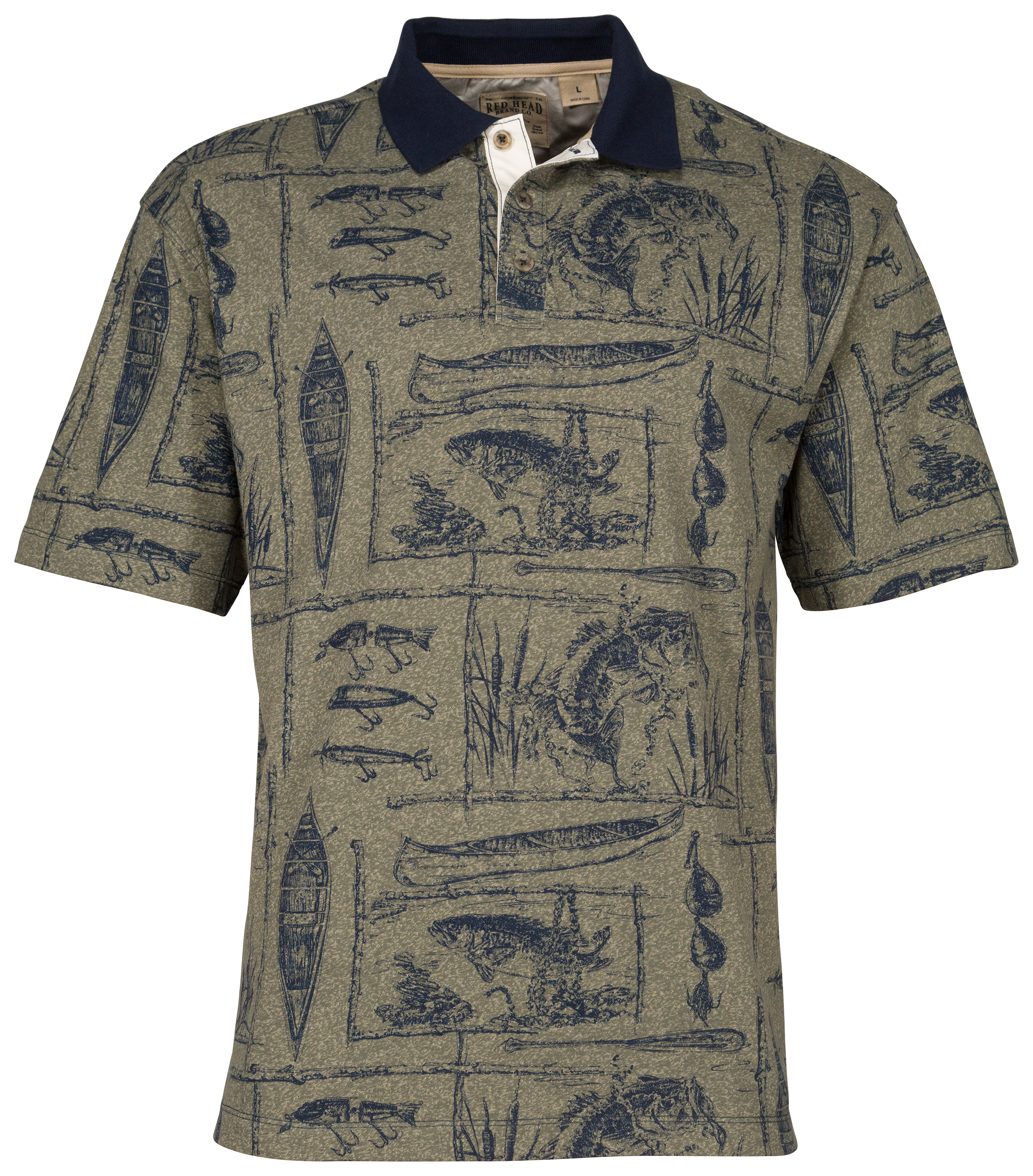 RedHead Fish Print Polo for Men | Bass Pro Shops